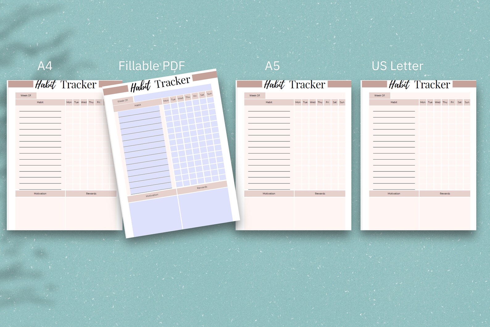 Printable Habit Tracker for Goal Setting and Daily Routine Weekly Habit ...