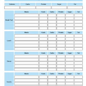 Printable Diet, Printable Food, Food Planner, Meal Tracker, Meal ...