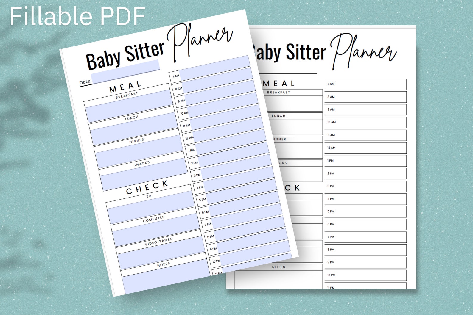 Comprehensive Babysitter Planner & Tracker - Printable PDF for Date ...
