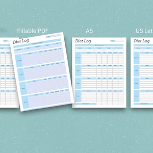 Printable Diet, Printable Food, Food Planner, Meal Tracker, Meal ...