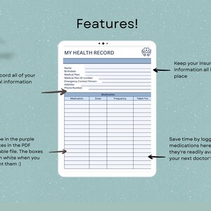 Health Planner - Printable Medication Log, Editable Health Planner ...