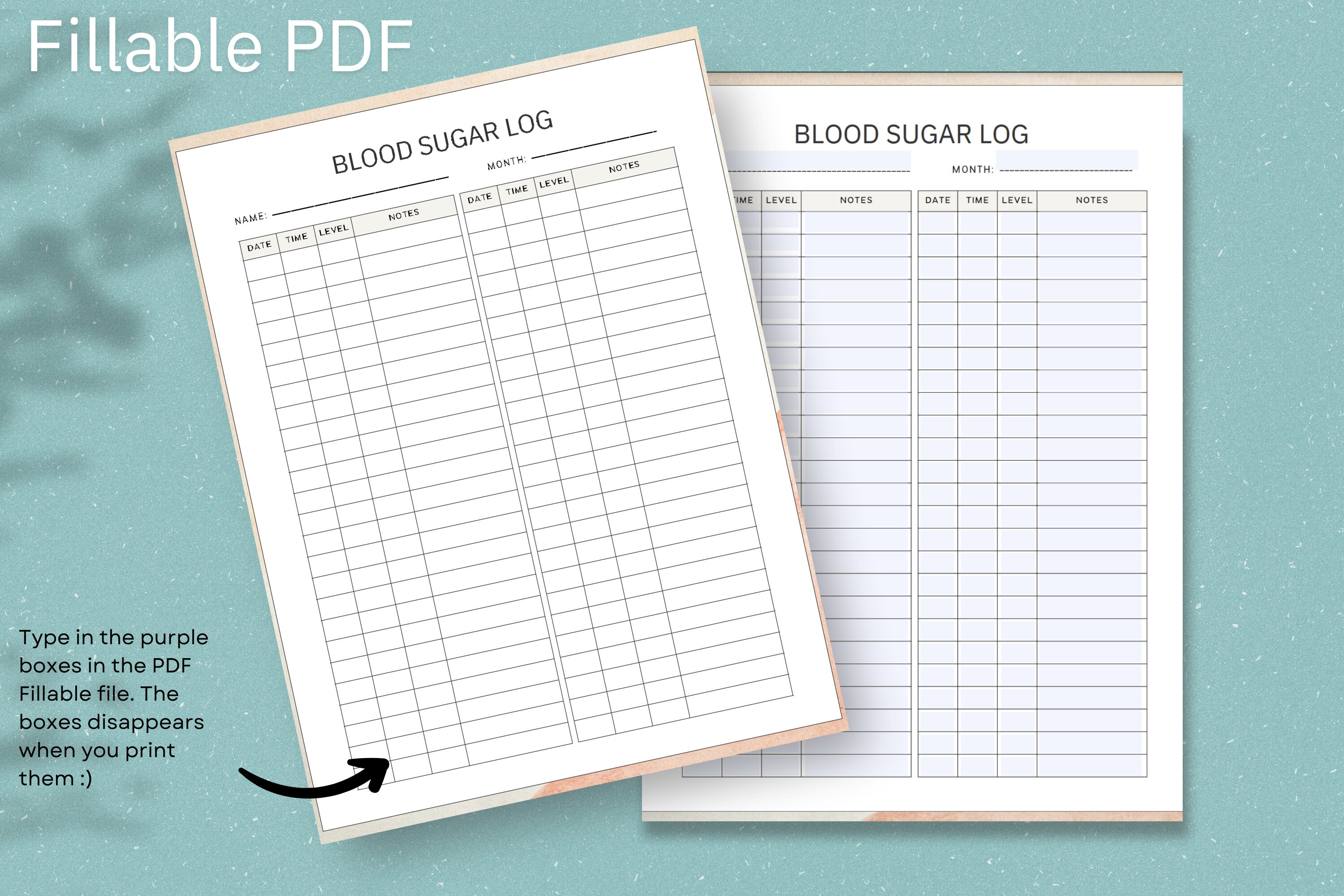 Diabetes Printable | Blood Sugar & Meal Plan Printable | Organizer for ...