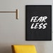 Home Gym Wall Art, Fearless Word Art Prints, Motivational Wall Art ...
