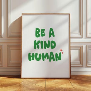 Retro Groovy Wall Art Printable Be a Kind Human Print Retro Wall Art ...