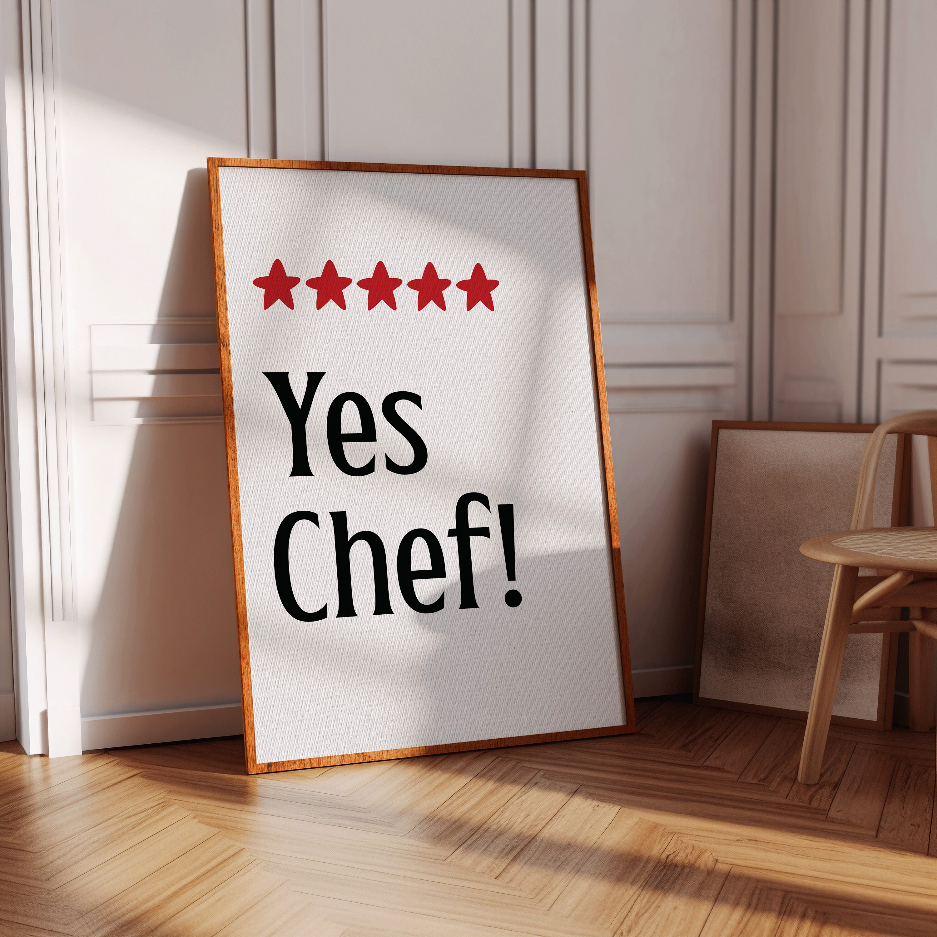 Yes Chef Print, Yes Chef Wall Art, Kitchen Wall Art, Cute Kitchen Decor ...