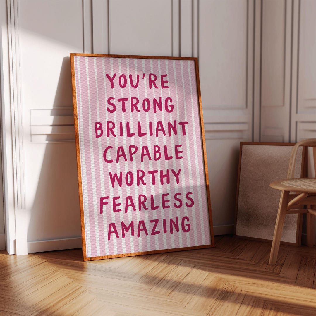 You Are Affirmation Prints Light Pink Poster Positive Affirmations ...