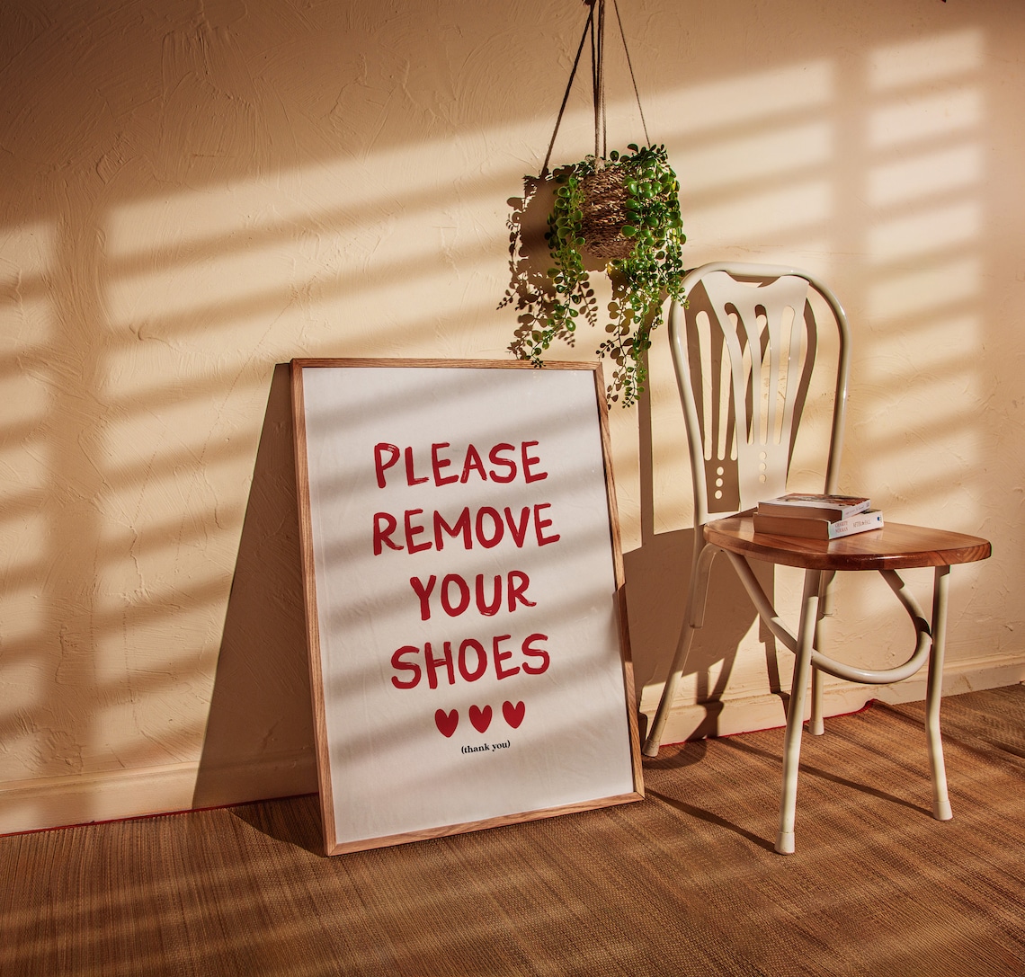 Please Remove Your Shoes Sign Printable Wall Art Shoes off Signs for ...