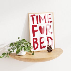 Time for Bed Bedroom Poster Bed Time Wall Decor Aesthetic Bedroom Wall ...