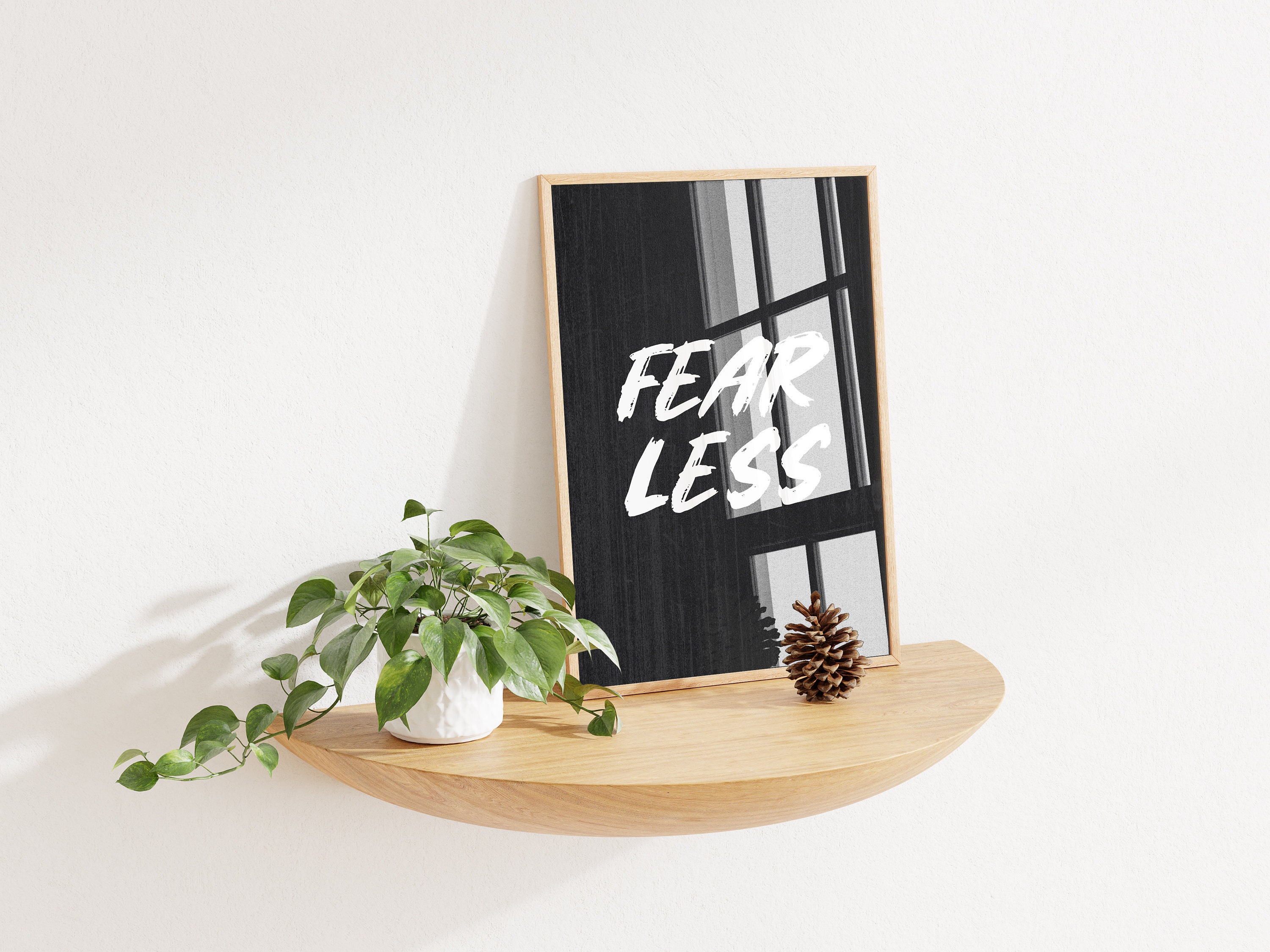 Home Gym Wall Art, Fearless Word Art Prints, Motivational Wall Art ...