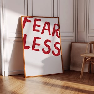 Motivational Wall Art Fearless Word Art Prints, Inspirational Quote ...