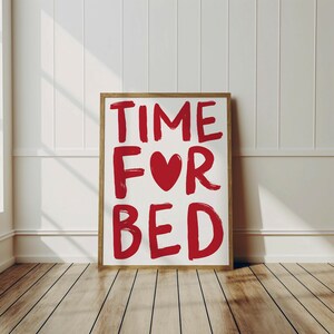Time for Bed Bedroom Poster Bed Time Wall Decor Aesthetic Bedroom Wall ...