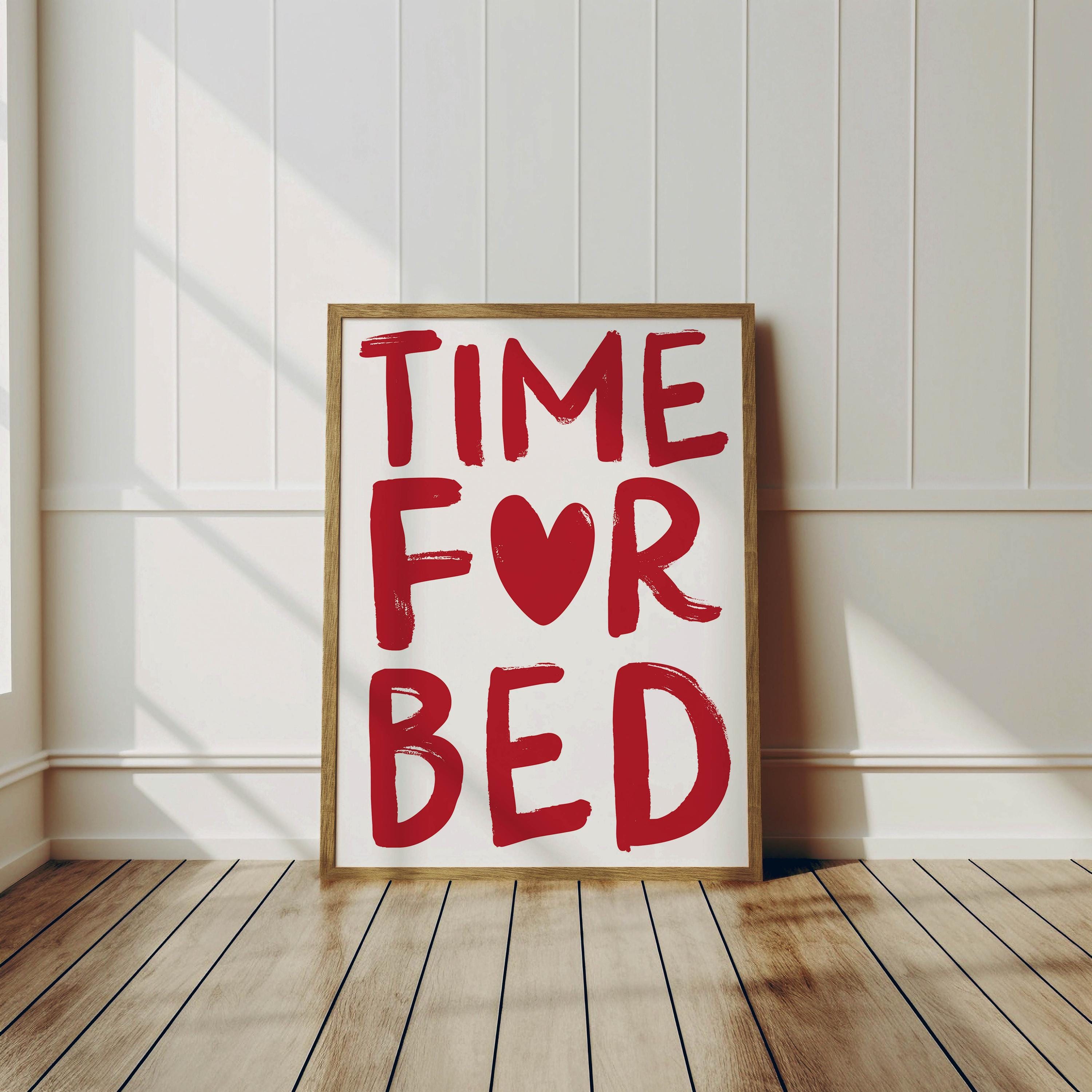 Time for Bed Bedroom Poster Bed Time Wall Decor Aesthetic Bedroom Wall ...