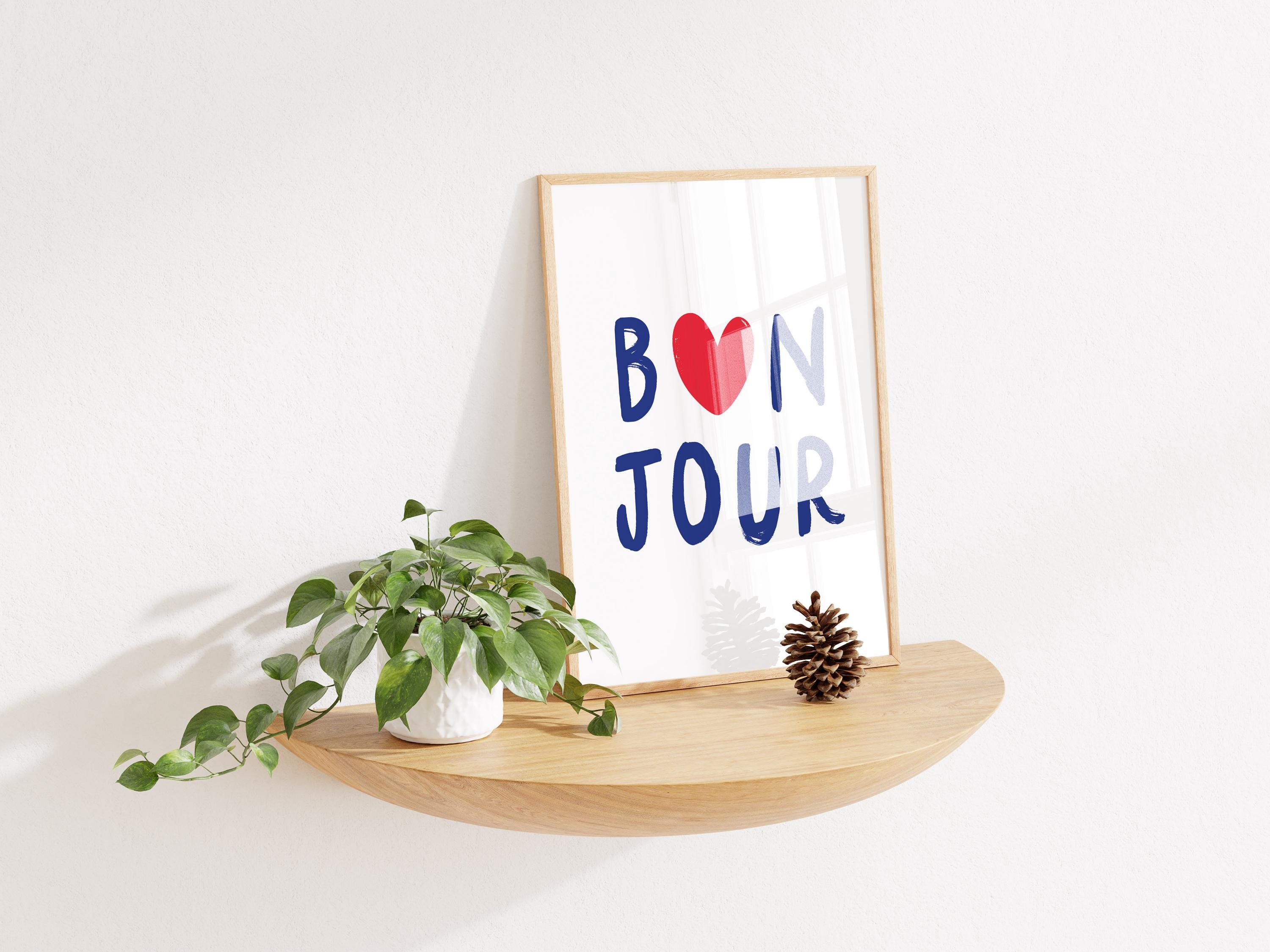 Bonjour Wall Art Print French Word Poster City Travel Art Prints ...
