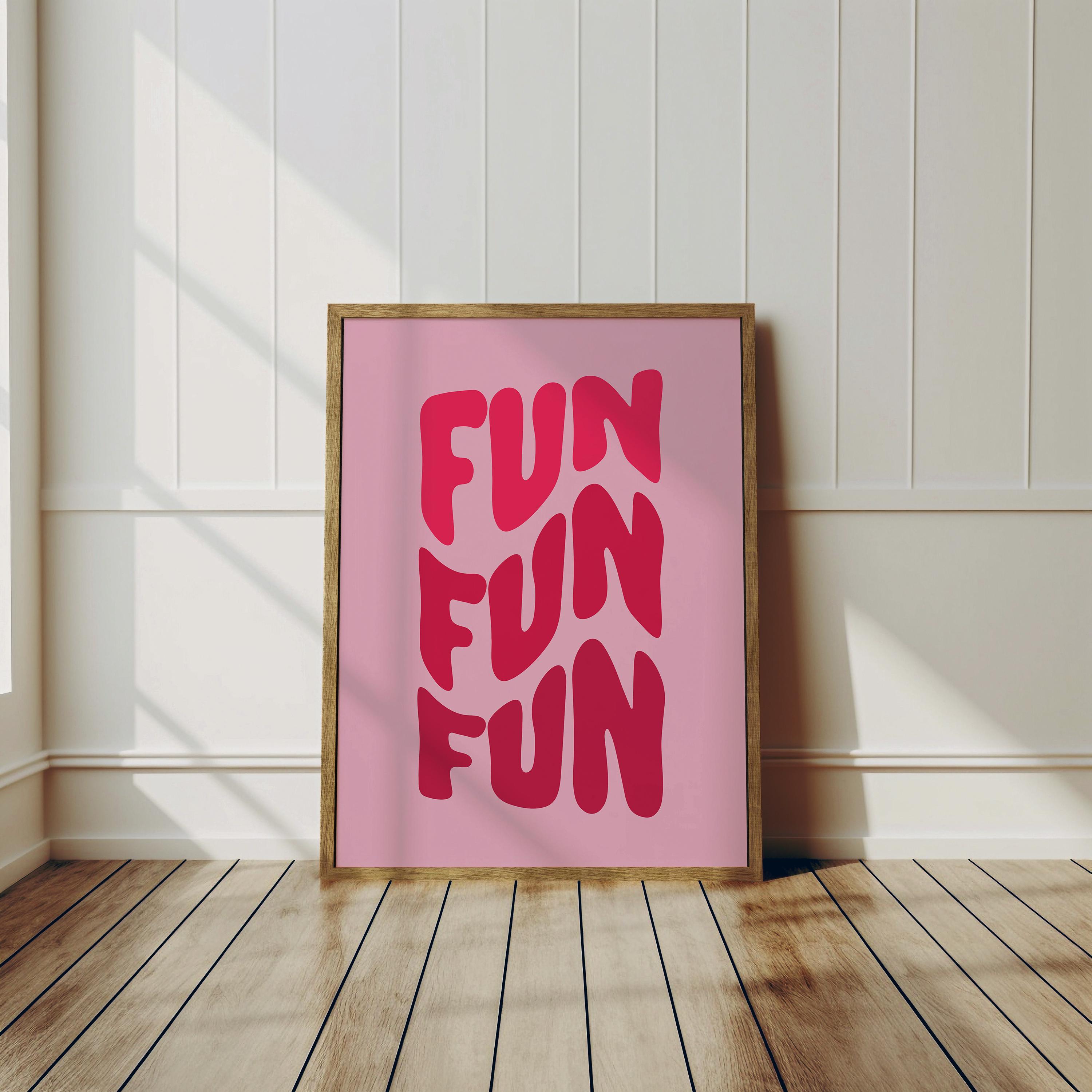 Playful Fun Wall Art Red Pink Wall Art Cute Apartment Decor Printable ...