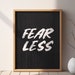 Home Gym Wall Art, Fearless Word Art Prints, Motivational Wall Art ...