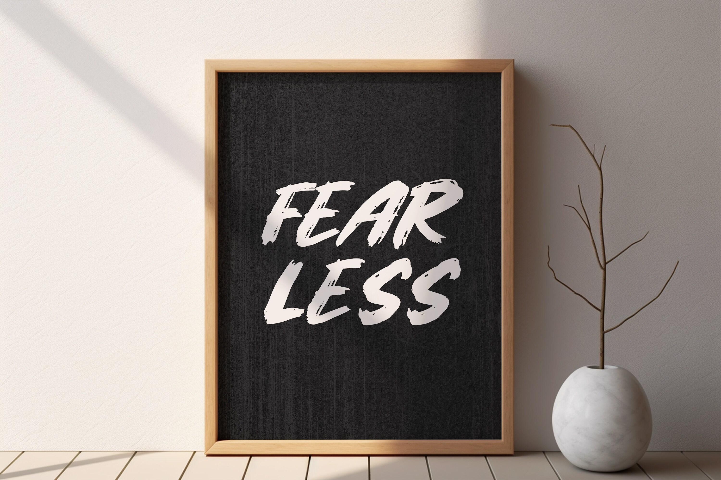 Home Gym Wall Art, Fearless Word Art Prints, Motivational Wall Art ...