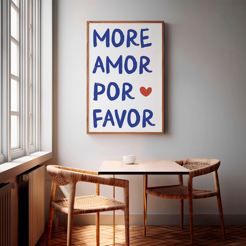 More Amor Por Favor Poster, Preppy Apartment Decor Dopamine Wall Decor ...