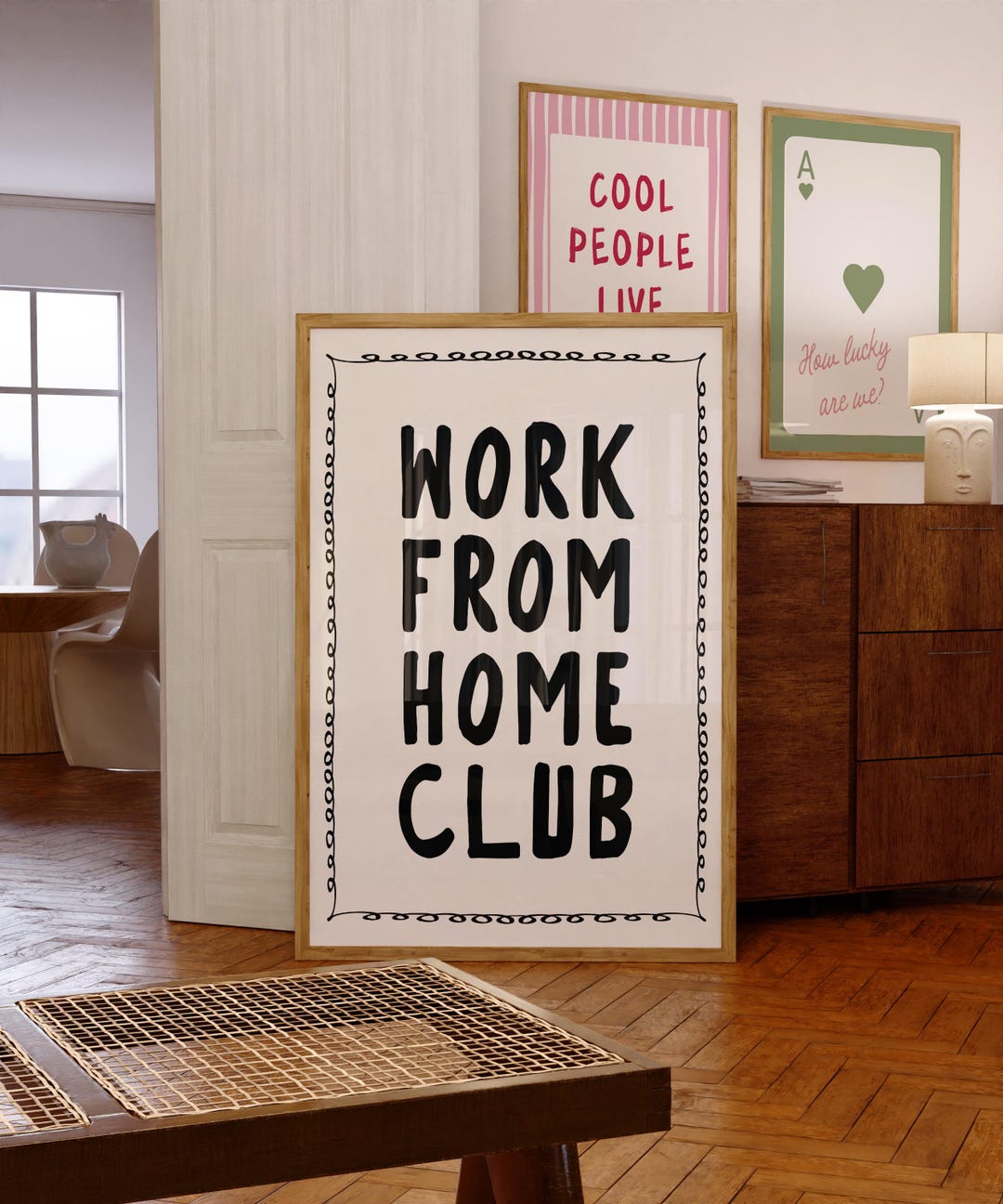 Work From Home Club Print Funny Office Print Work From Home Decor ...