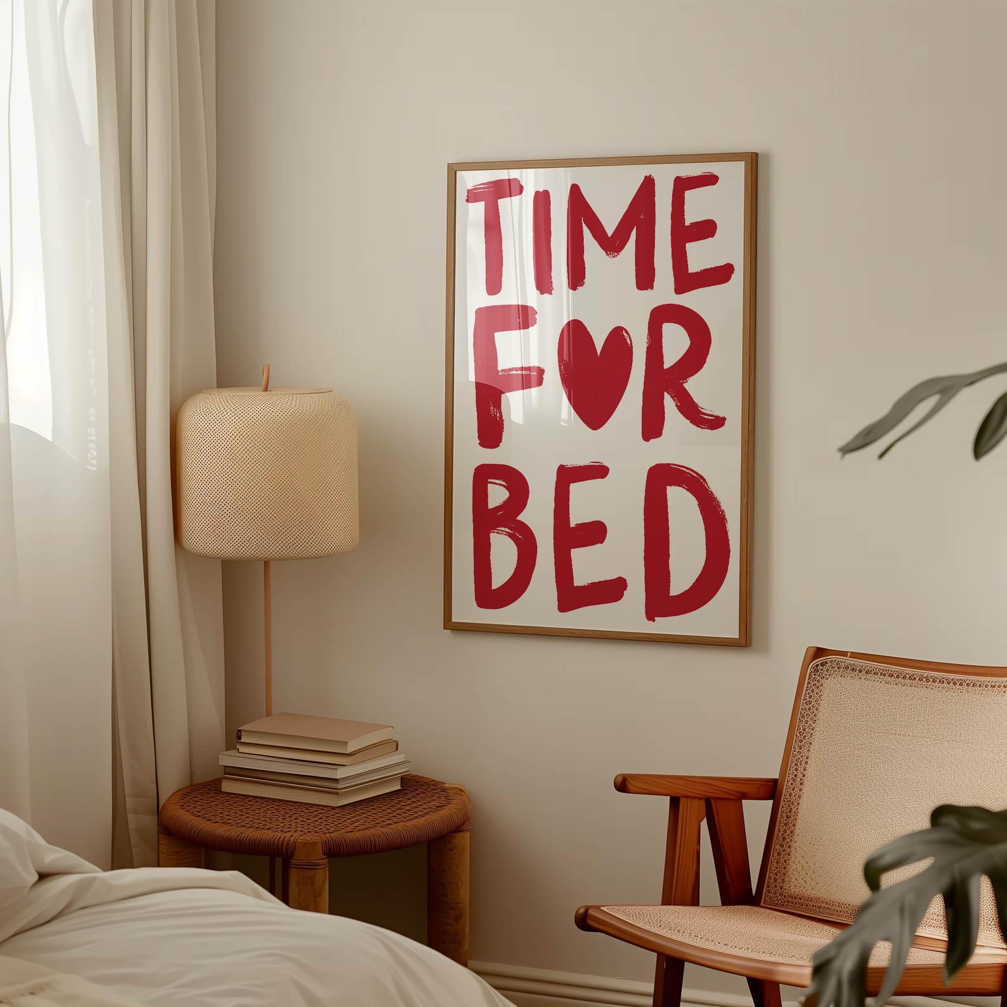 Time for Bed Bedroom Poster Bed Time Wall Decor Aesthetic Bedroom Wall ...