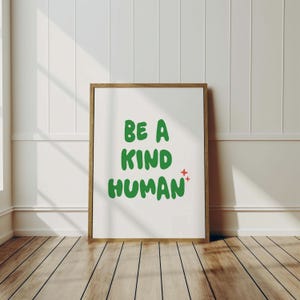 Retro Groovy Wall Art Printable Be a Kind Human Print Retro Wall Art ...