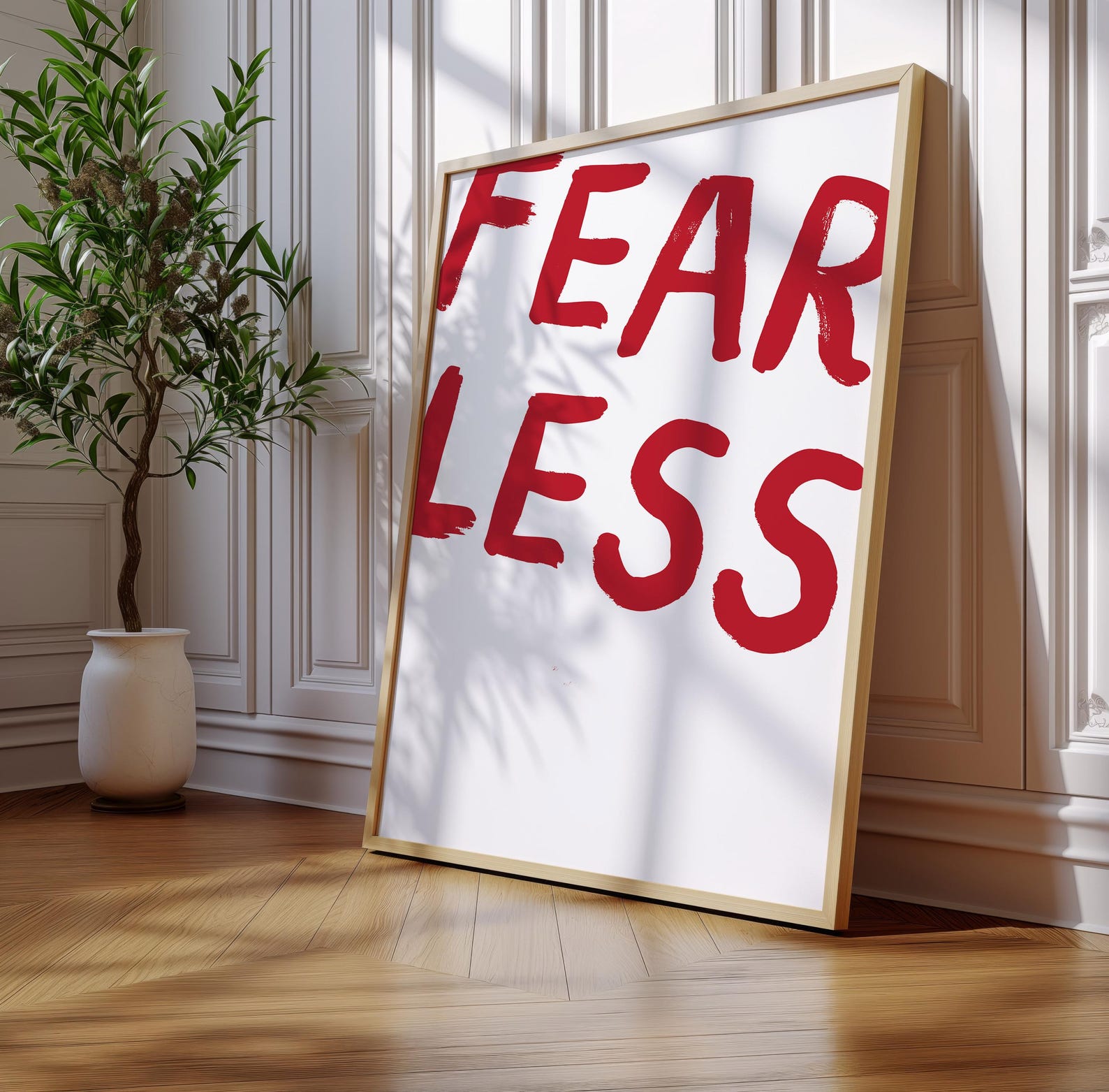 Motivational Wall Art Fearless Word Art Prints, Inspirational Quote ...