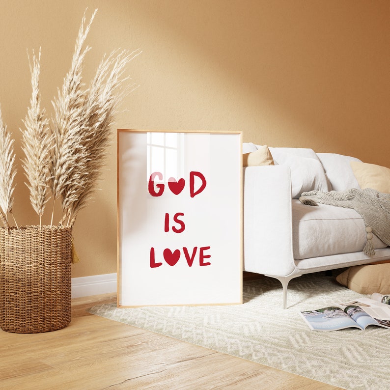 God is Love, Christian Wall Art Bible Verse Wall Art Scripture Wall Art ...