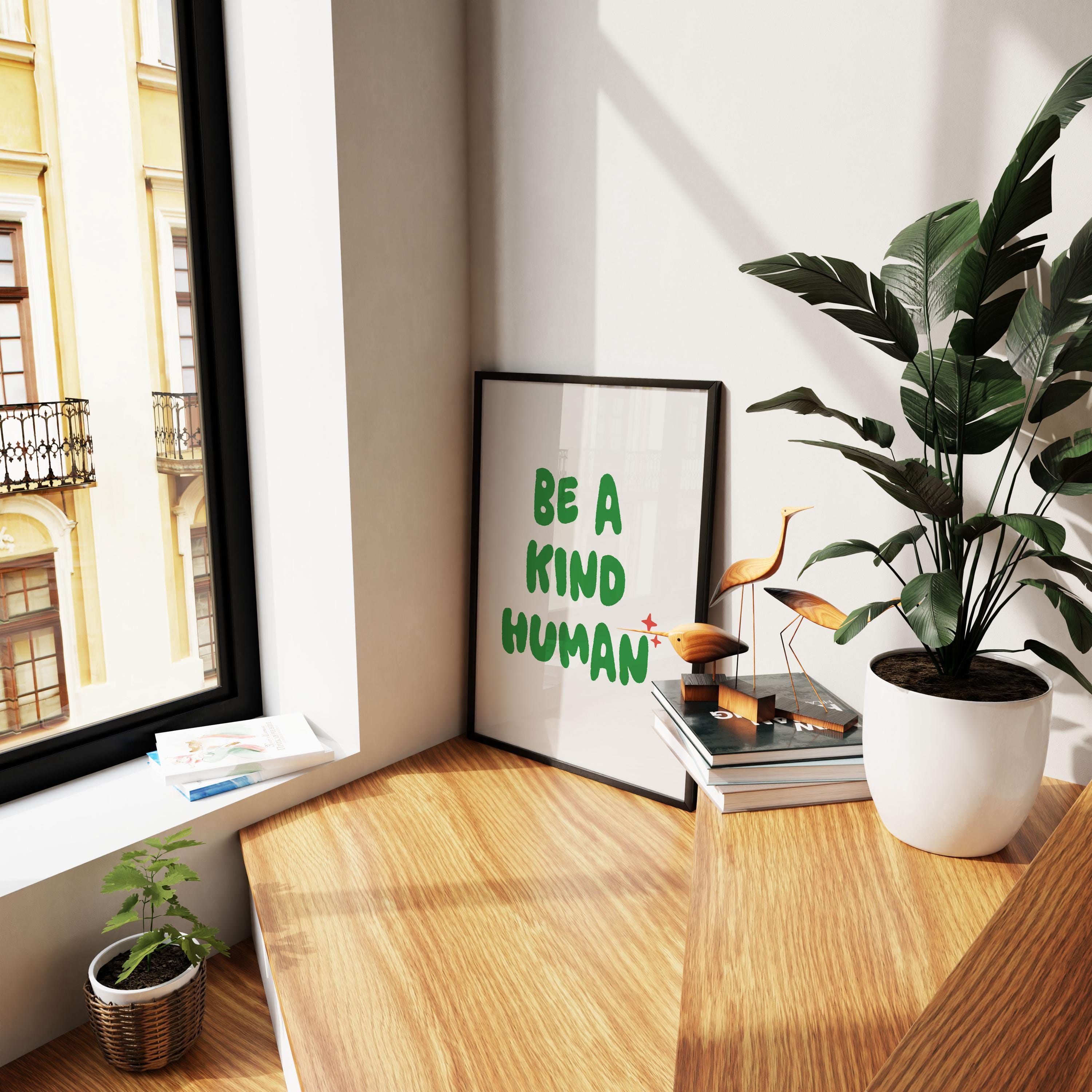 Retro Groovy Wall Art Printable Be a Kind Human Print Retro Wall Art ...