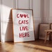 Cool Cats Live Here Wall Art, Funny Cat Poster, Retro Cat Poster, Cat ...