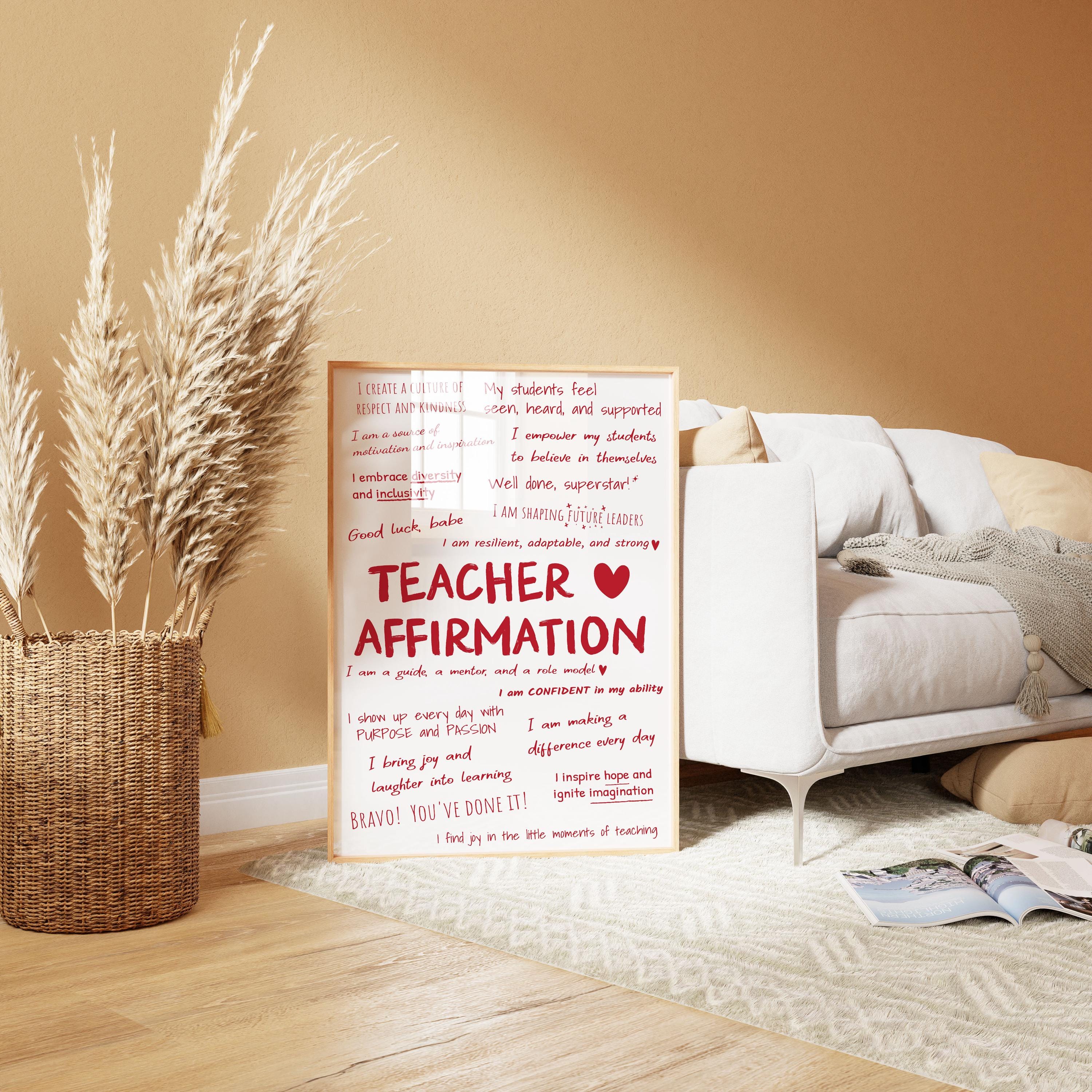 Teacher's Affirmation Wall Art Printable Daily Affirmations Wall Art ...