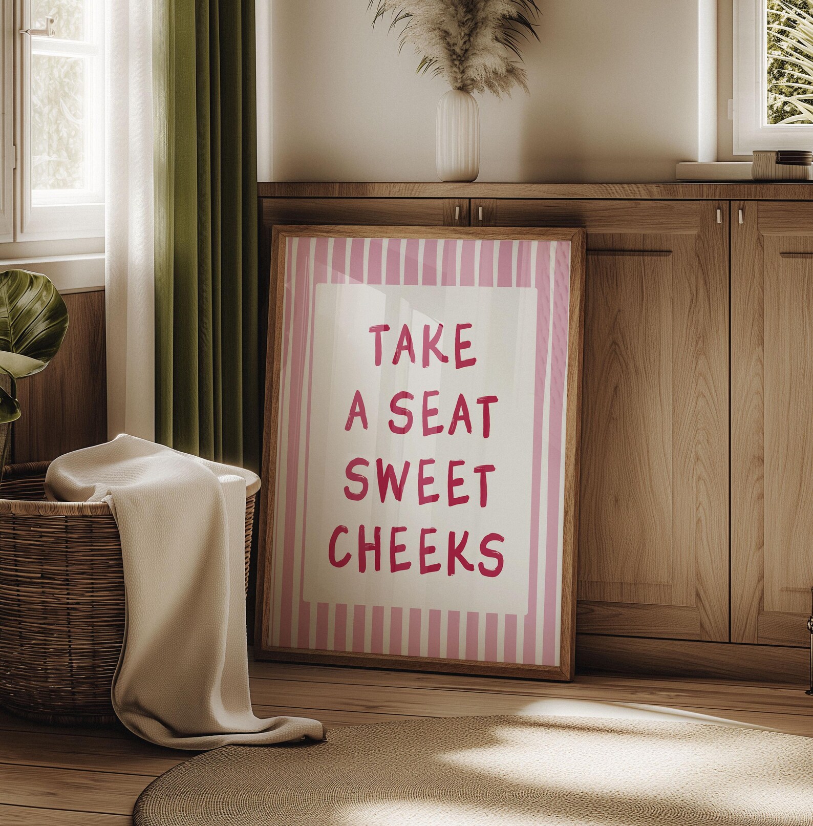 Take A Seat Sweet Cheeks Funny Bathroom Wall Art Coquette Wall Art ...
