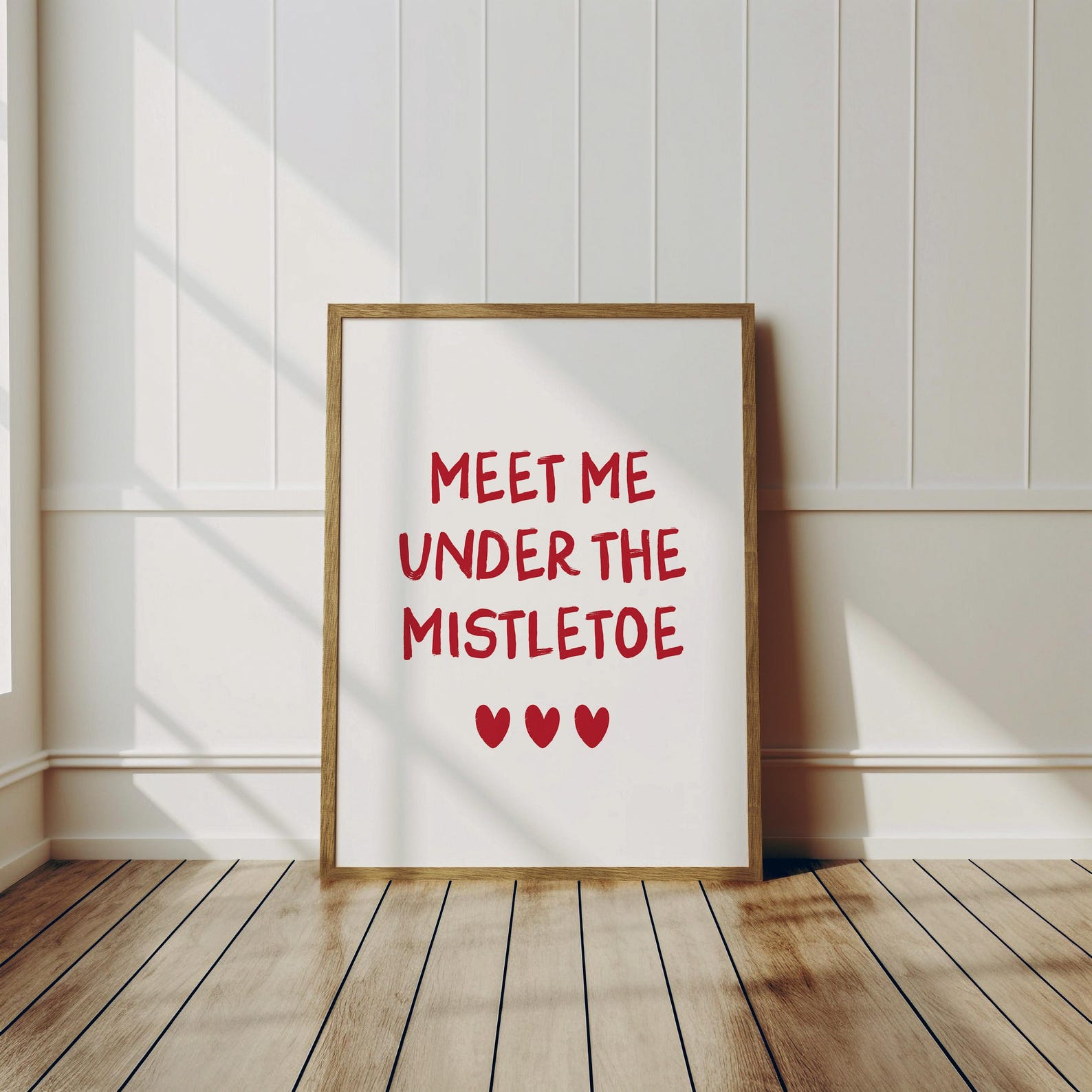 Meet Me Under the Mistletoe Prints Aesthetic Christmas Wall Art Cute ...