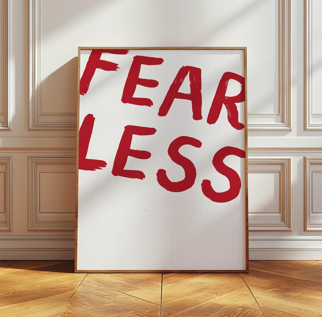 Motivational Wall Art Fearless Word Art Prints, Inspirational Quote ...
