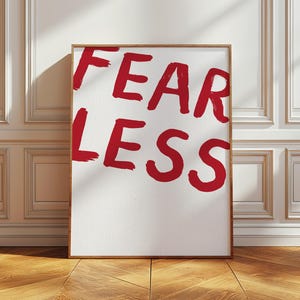 Motivational Wall Art Fearless Word Art Prints, Inspirational Quote ...
