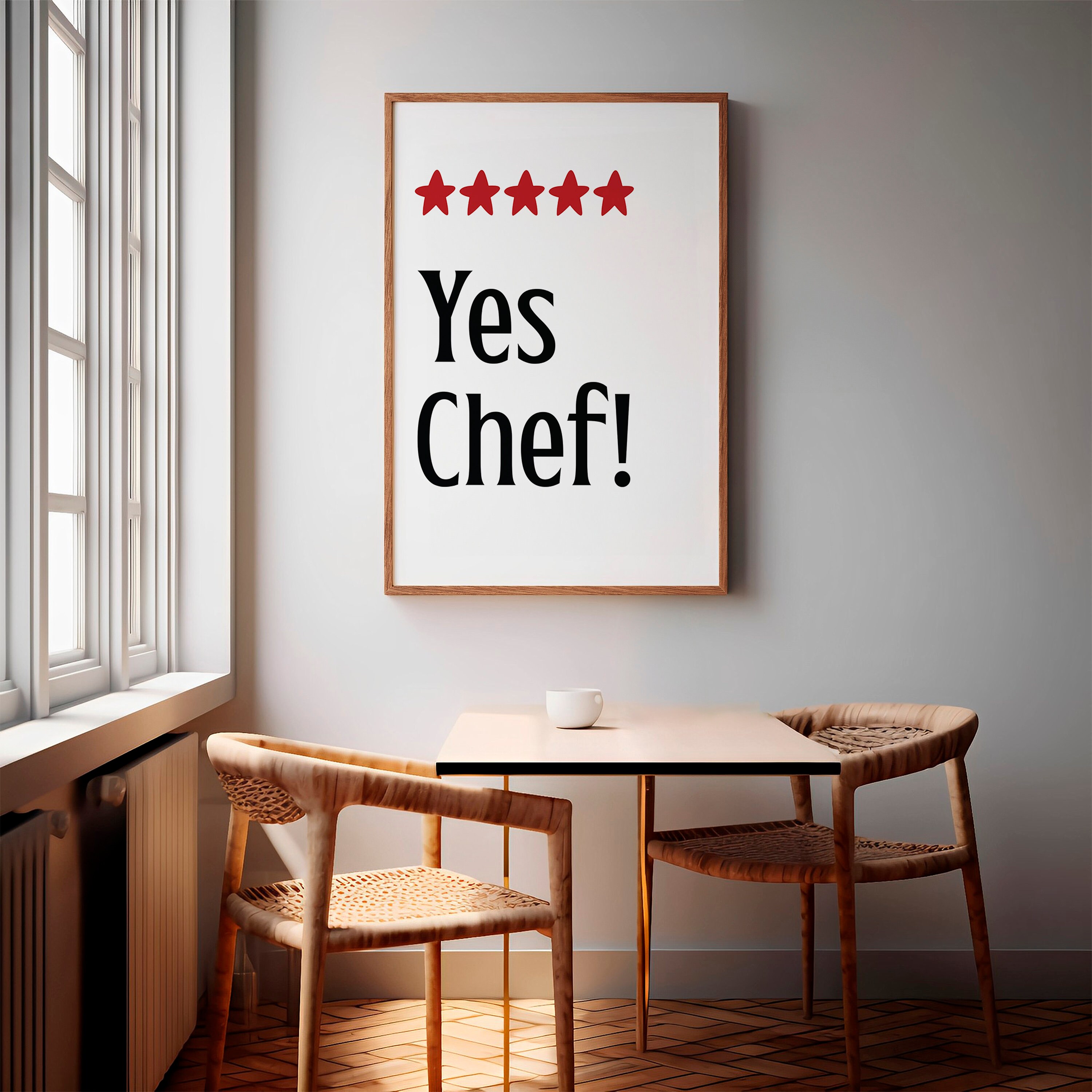 Yes Chef Print, Yes Chef Wall Art, Kitchen Wall Art, Cute Kitchen Decor ...