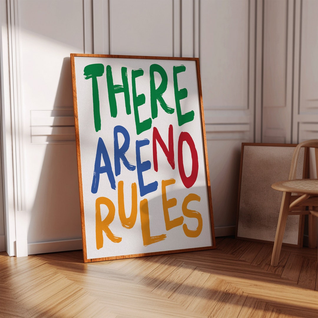 There Are No Rules Aesthetic Wall Art Printable, Preppy Dorm Wall Art ...