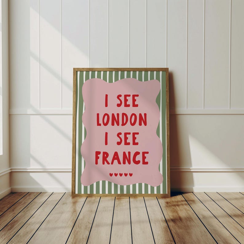Funny Bathroom Art Print: I See London I See France, Y2K Retro Decor ...