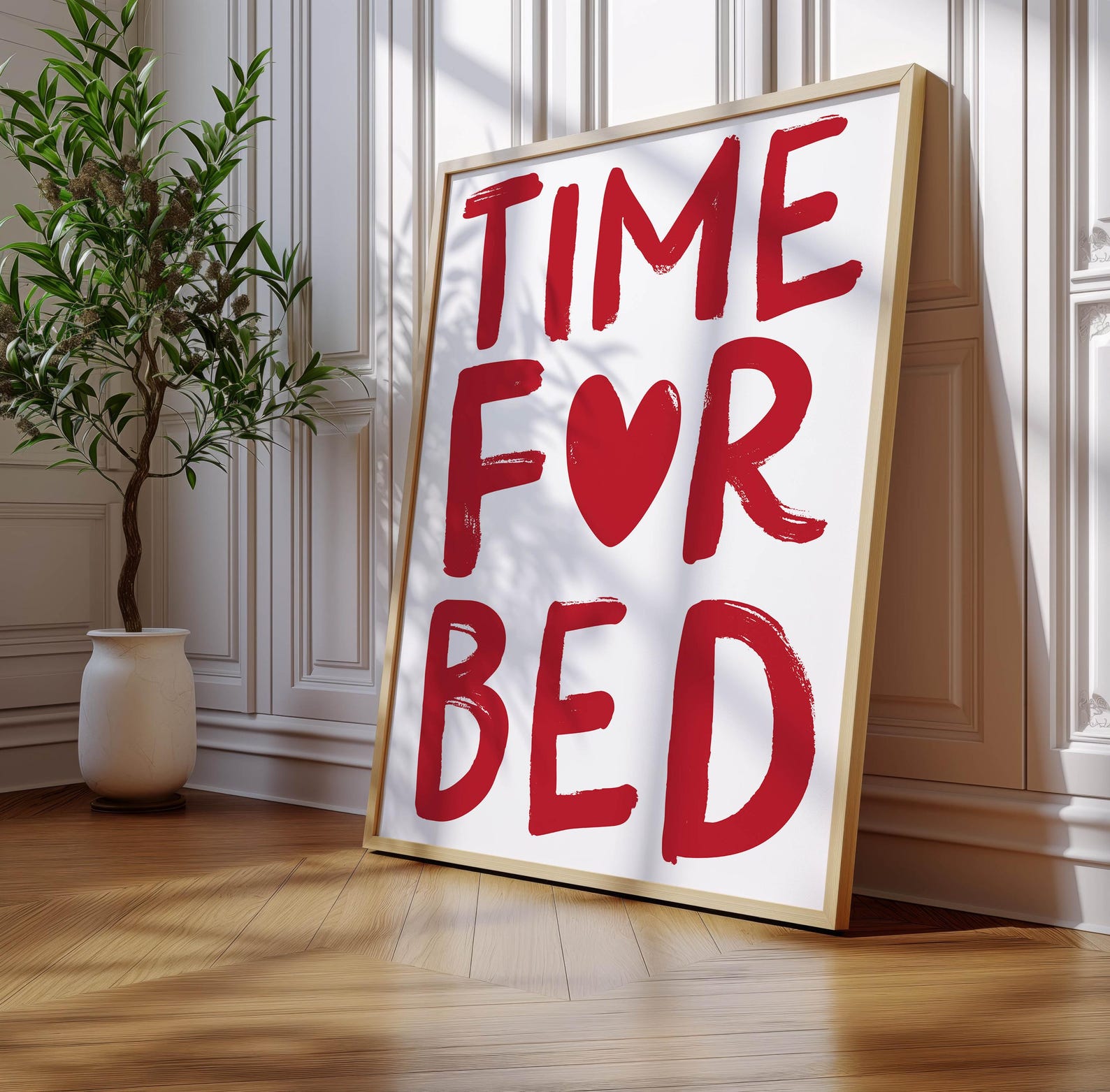 Time for Bed Bedroom Poster Bed Time Wall Decor Aesthetic Bedroom Wall ...