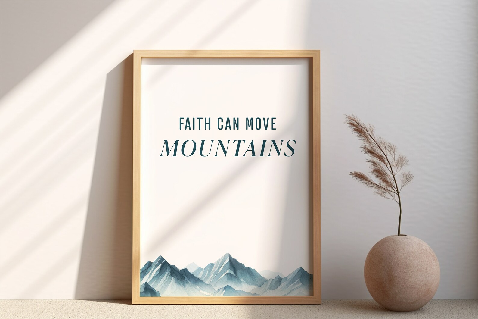 Mountain Wall Art, Motivation Art Printable, Faith Can Move Mountains ...
