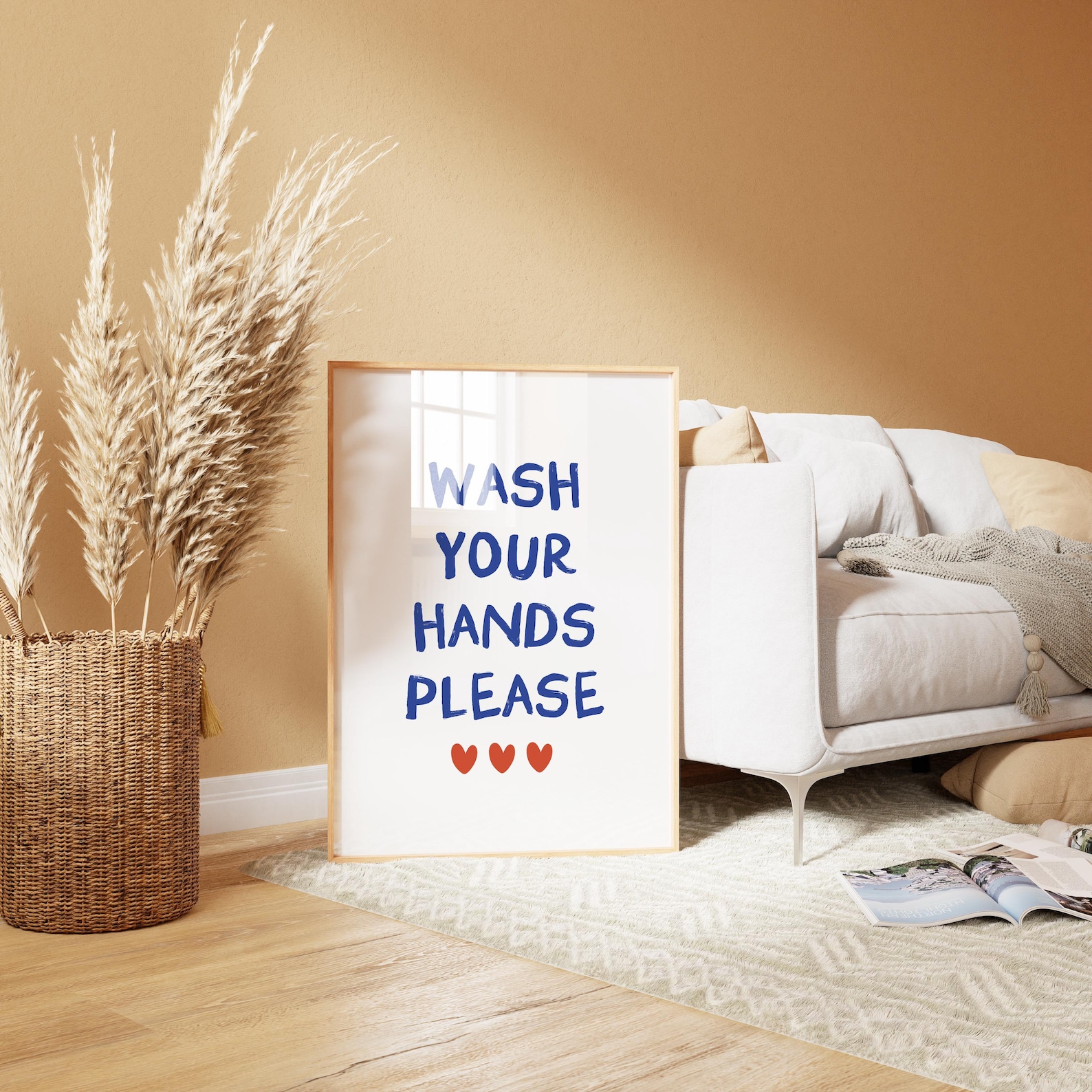 Please Wash Your Hands Sign Print Aesthetic Kitchen Wall Art Cute ...