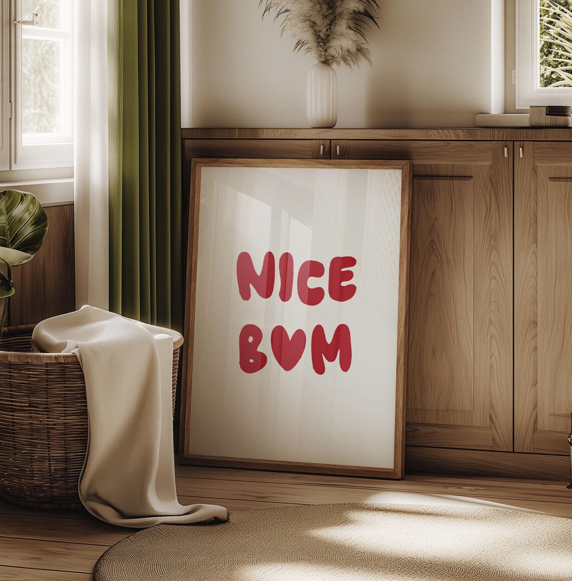 Nice Bum Art Print Funny Bathroom Art Retro Bathroom Wall Art Printable ...