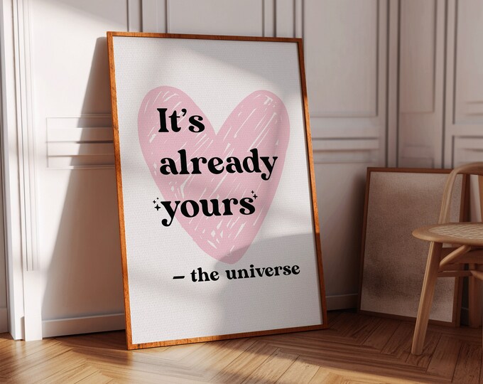 Manifestation Wall Art Print Affirmation Wall Art Manifest Poster It's ...