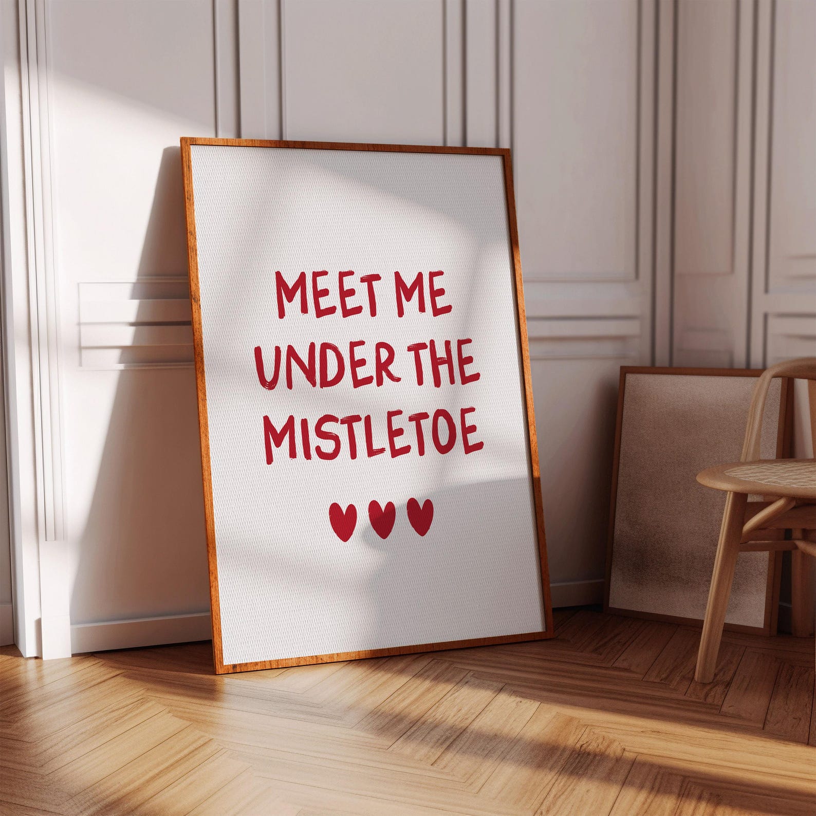 Meet Me Under the Mistletoe Prints Aesthetic Christmas Wall Art Cute ...