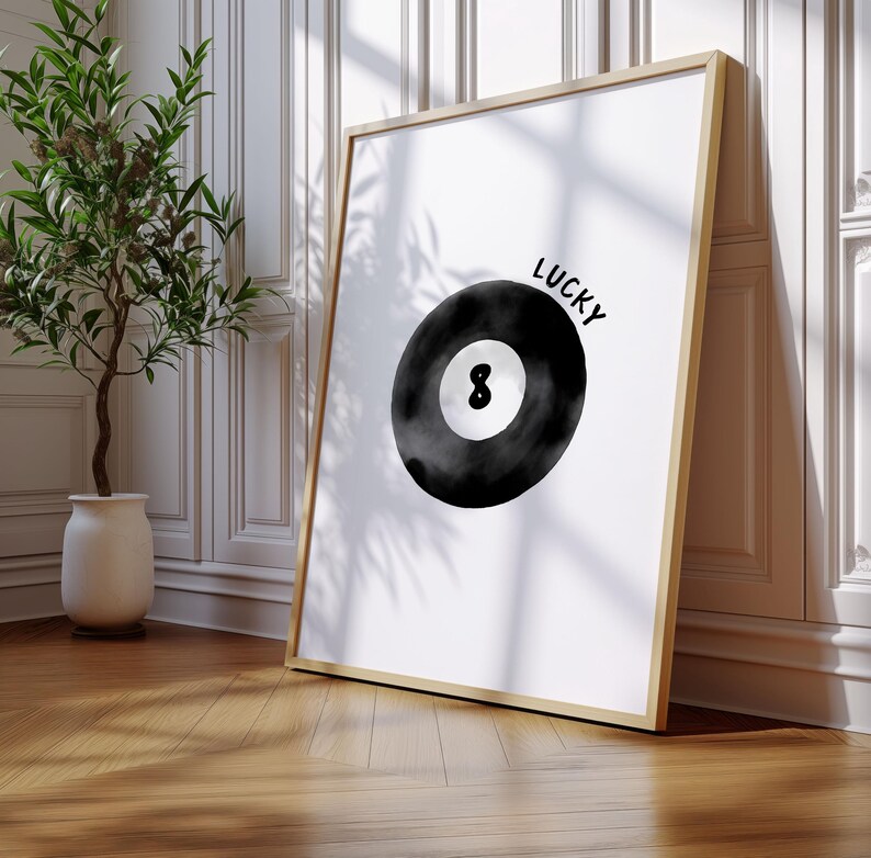 Vintage Lucky 8 Ball Art Print, Retro Pool Decor (digital Download) - Etsy