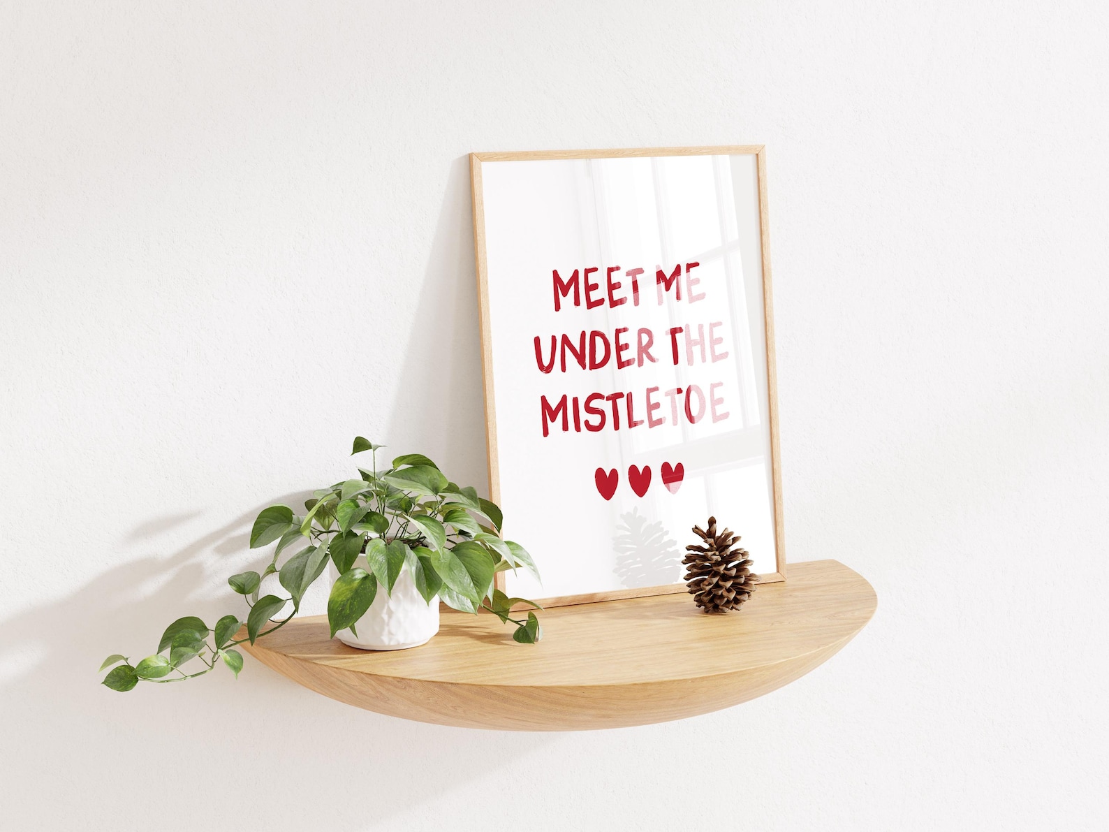 Meet Me Under the Mistletoe Prints Aesthetic Christmas Wall Art Cute ...