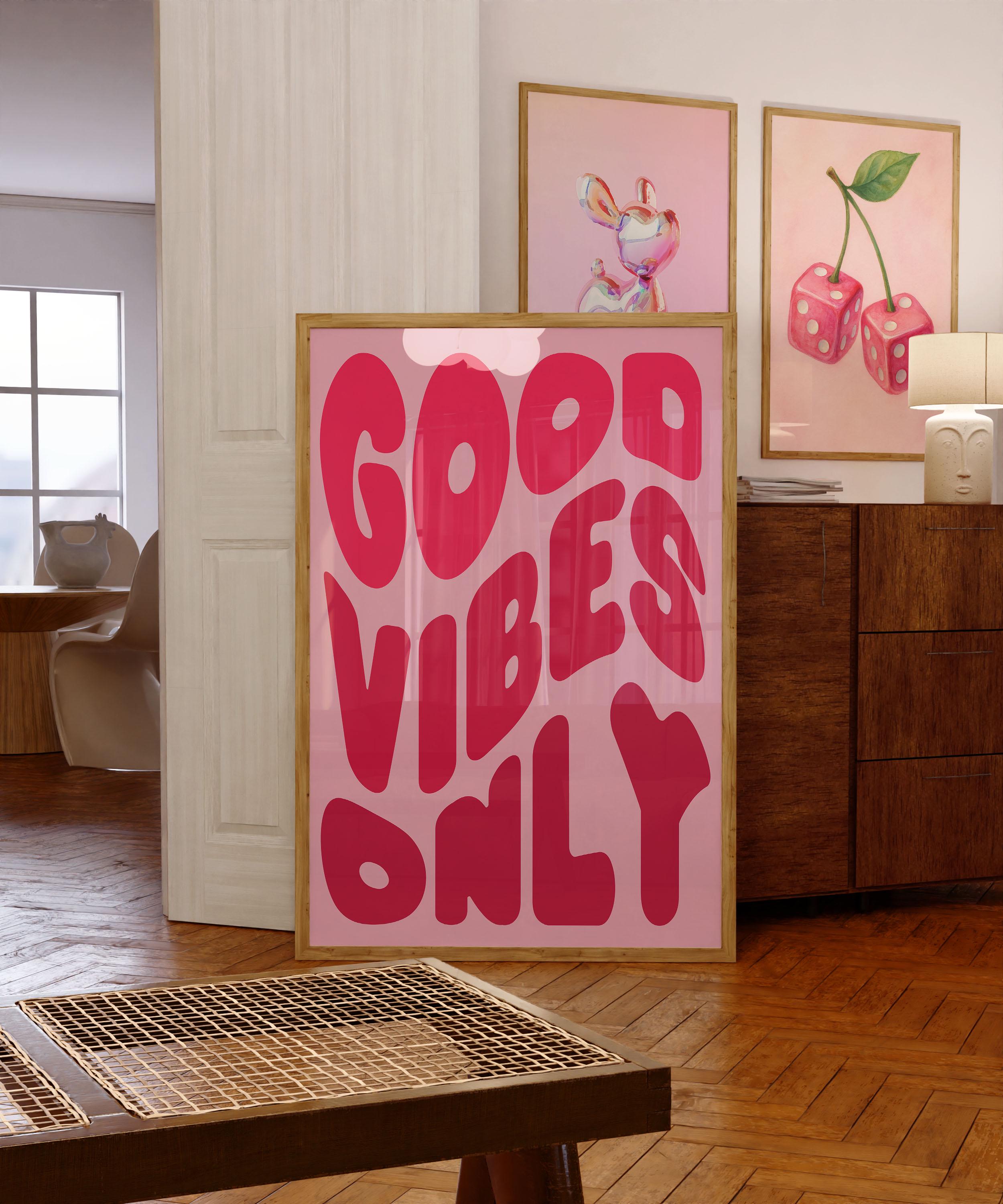 Good Vibes Only Wall Art, Good Vibes Only Poster, 70s Retro Art ...