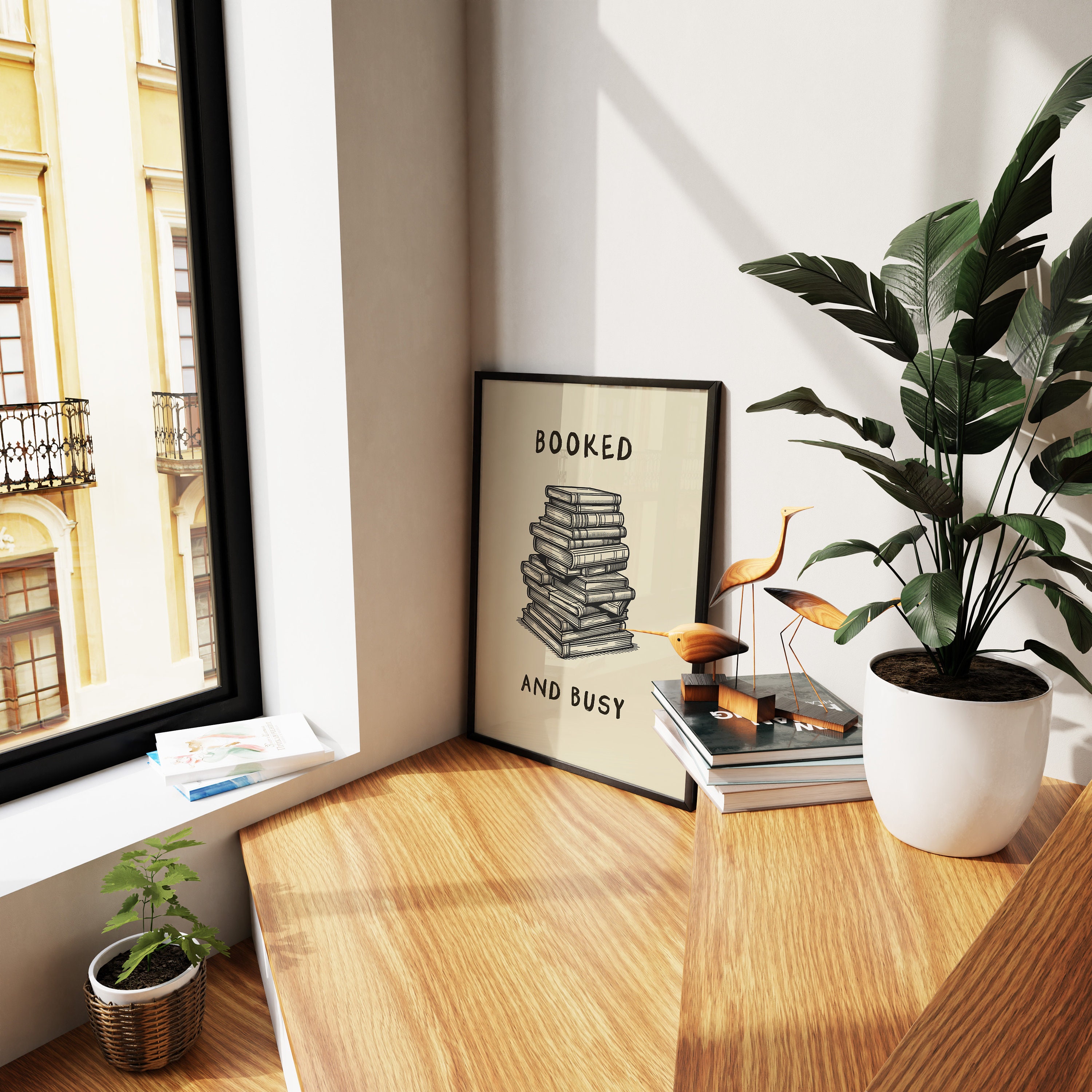 Booked and Busy Wall Art, Book Lovers Wall Art, Cute Apartment Gifts ...