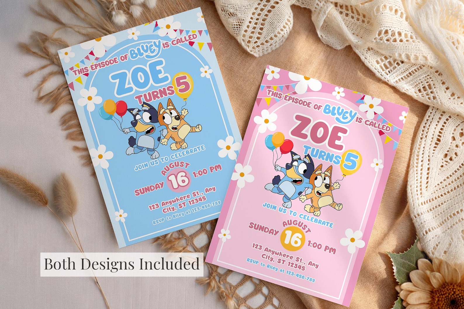 Bluey Invitation 5th Birthday Bluey Invite Bluey Birthday Bluey and ...
