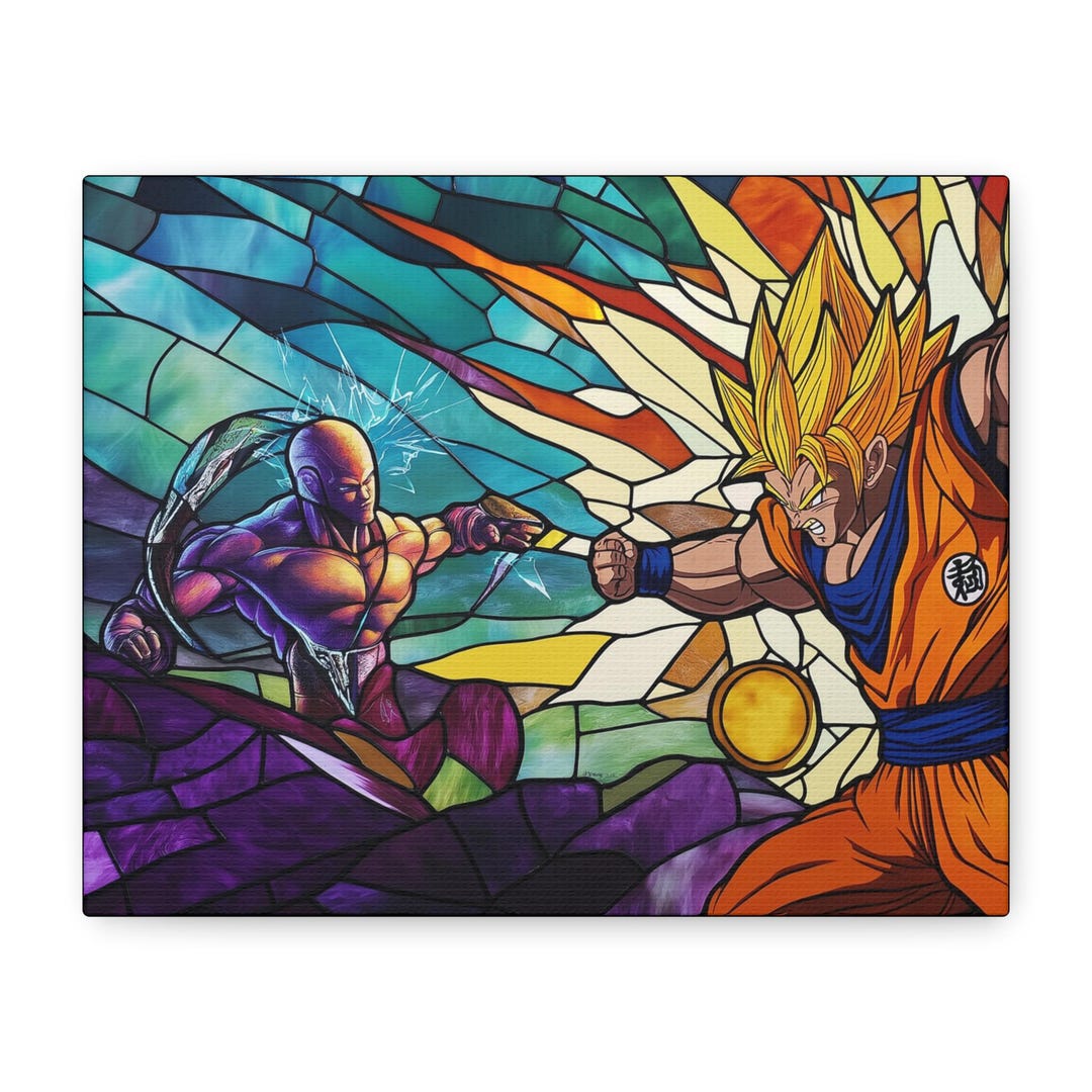 Dragon Ball Z Canvas Art, Goku Vs Frieza, Stretched Wall Decor, Anime ...