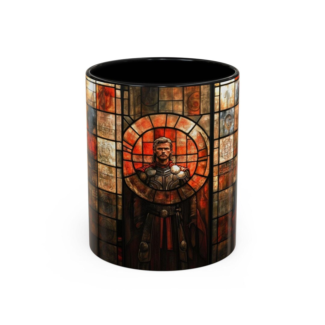 Mug, Thor Stained Glass Design, Comic Book Fan Gift, Coffee Cup, Tea ...