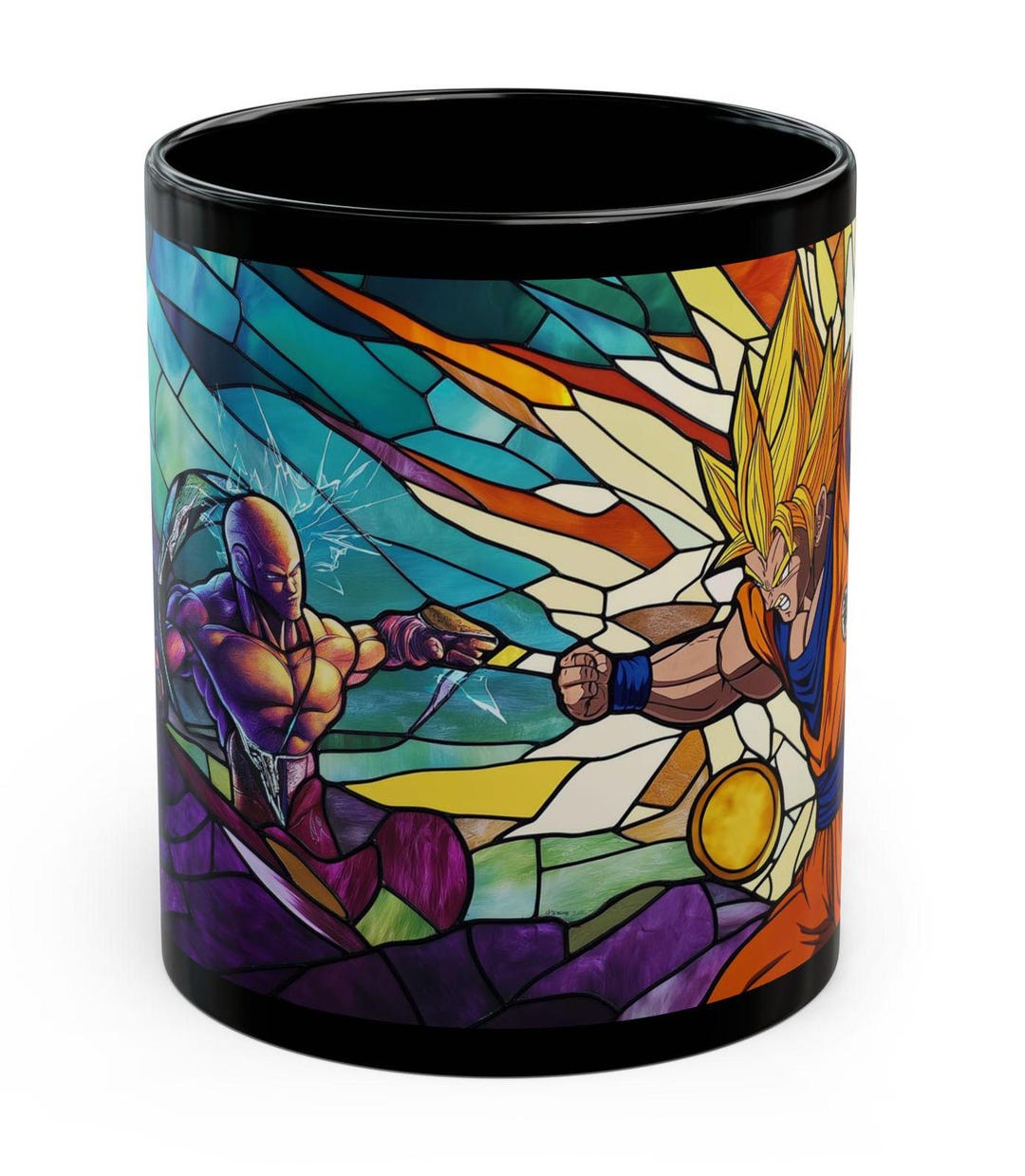 Goku Vs Frieza Anime Mug Stained Glass Design, Dragon Ball Z Fan Gift ...